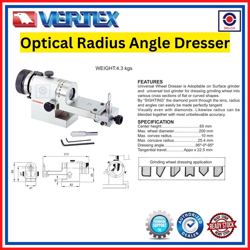 VERTEX TAIWAN OPTICAL RADIUS ANGLE DRESSER V-TDT 2012-060 surface ...