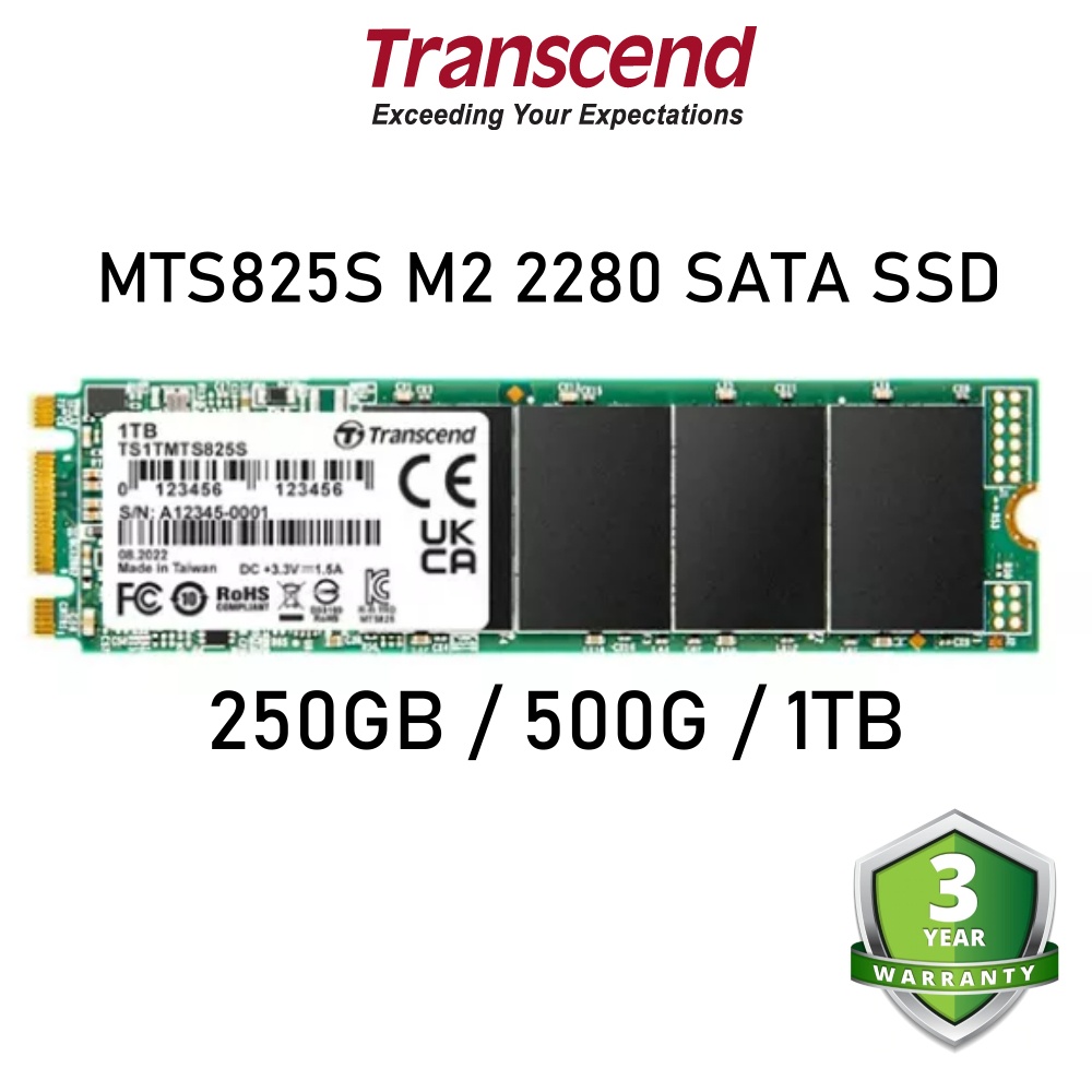 Transcend SSD MTS825S M.2 SSD 2280 3D NAND (250GB/500GB/1TB/2TB ...