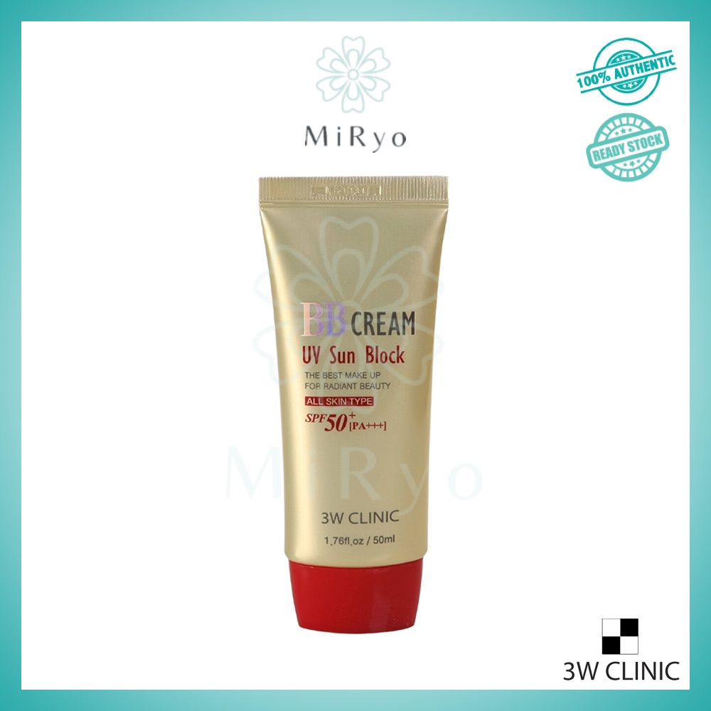 3W CLINIC BB Cream Sunscreen UV Sun Block SPF50 PA+++ 50ml [MIRYO] | Shopee Malaysia