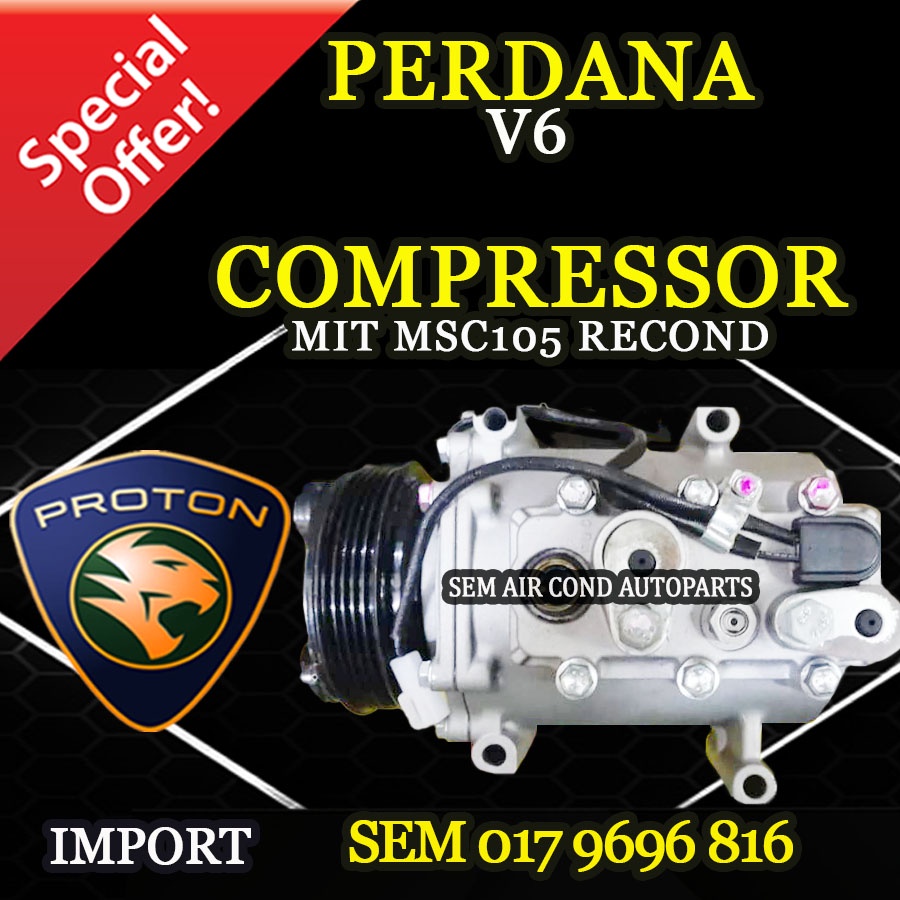 PROTON PERDANA V6 IMPORT MITSUBISHI MSC105 5PK RECOND COMPRESSOR ...
