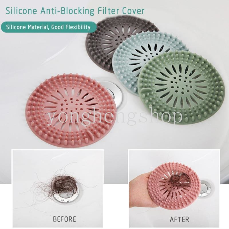 Silicone Floor Drain Cover Drainage Outlet Sewer Filter Bathroom Hair ...
