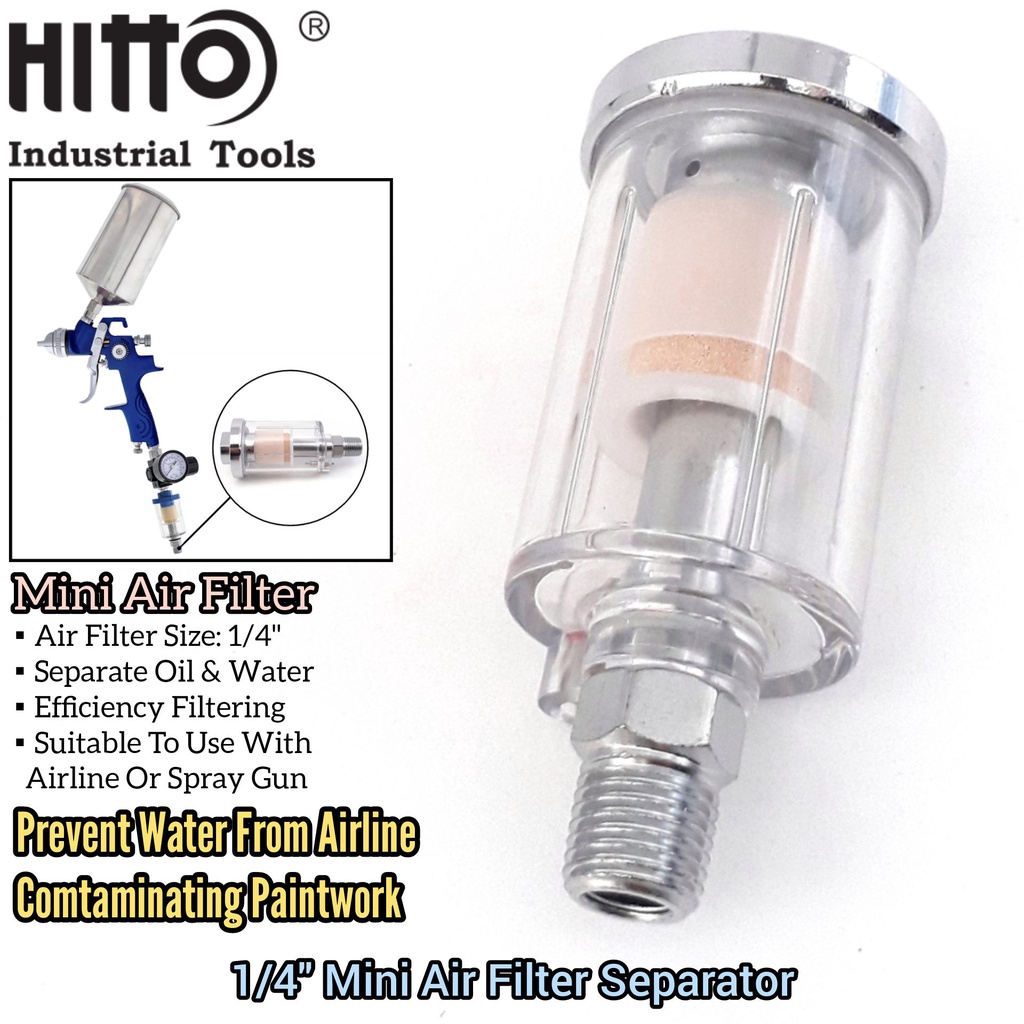 HITTO JAPAN 1/4INCH MINI AIR FILTER SEPARATOR, OIL AND WATER SEPARATOR ...