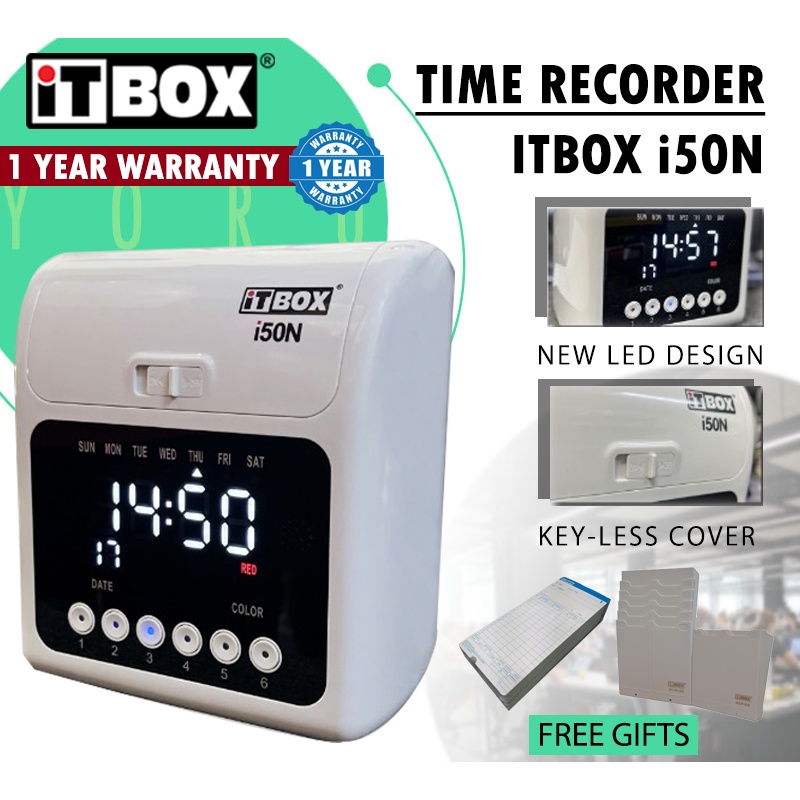 iTBOX i50N Time Recorder | Punch Card Machine | Attendance Machine ...