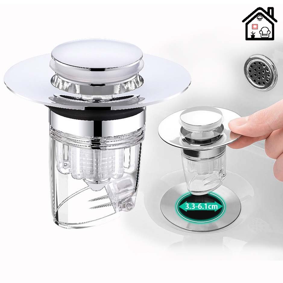 Bathroom Sink Stopper Bullet Core Push Type Drain /Universal Basin Pop ...