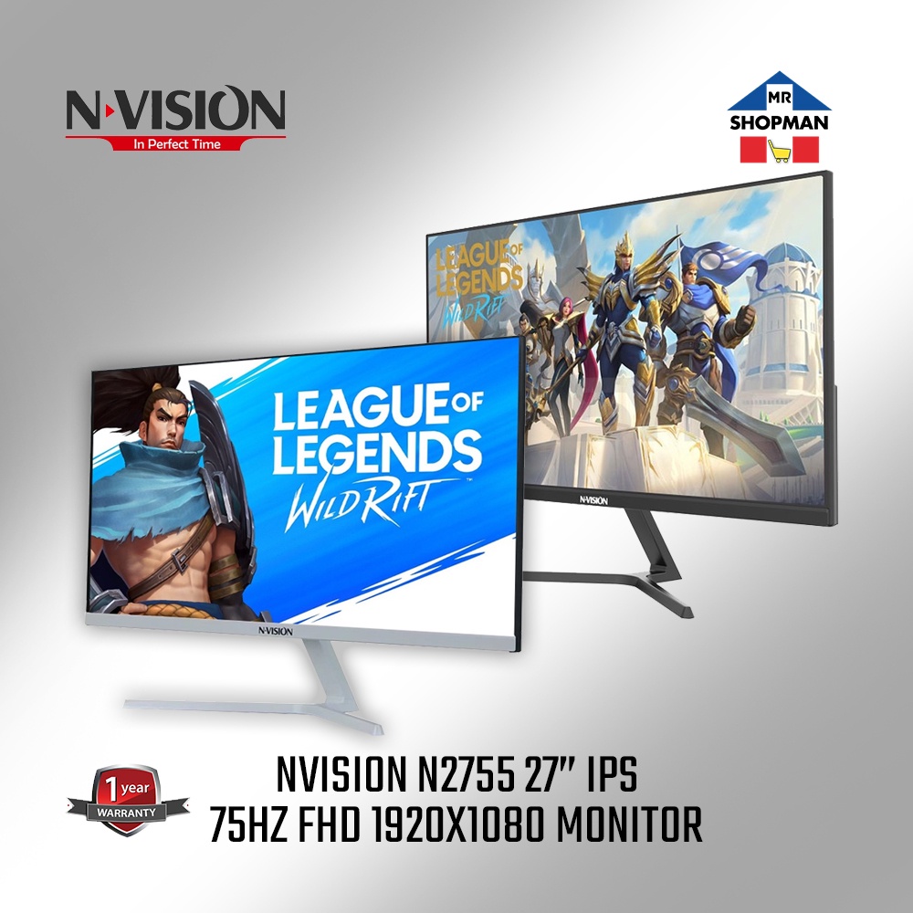 Nvision N2755 PRO 27" 100Hz / 75hz IPS FHD 1920x1080 Monitor Black ...