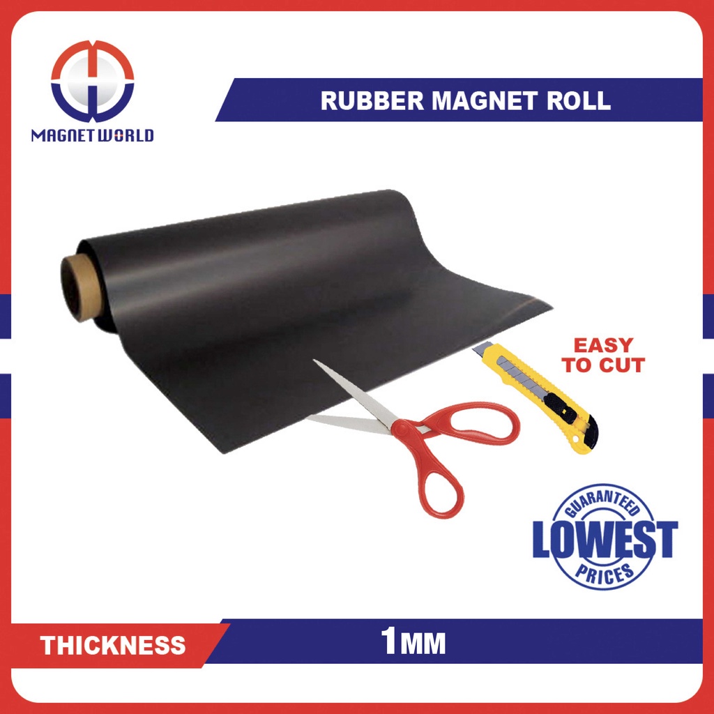 FLEXIBLE RUBBER MAGNET ROLL THICKNESS 1MM | Shopee Malaysia