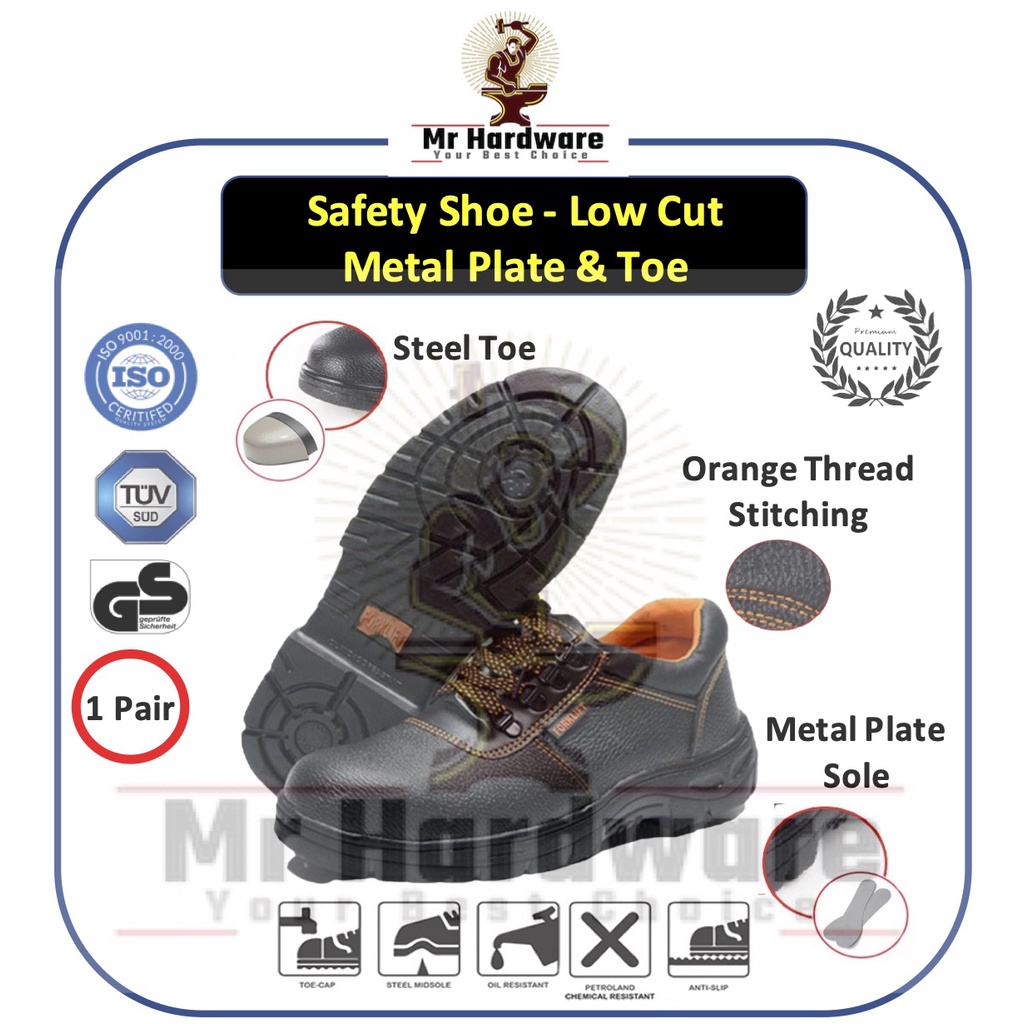 Safety Shoe Low Cut Steel Toe Cap Safety Shoes Boot 1pair | Shopee Malaysia