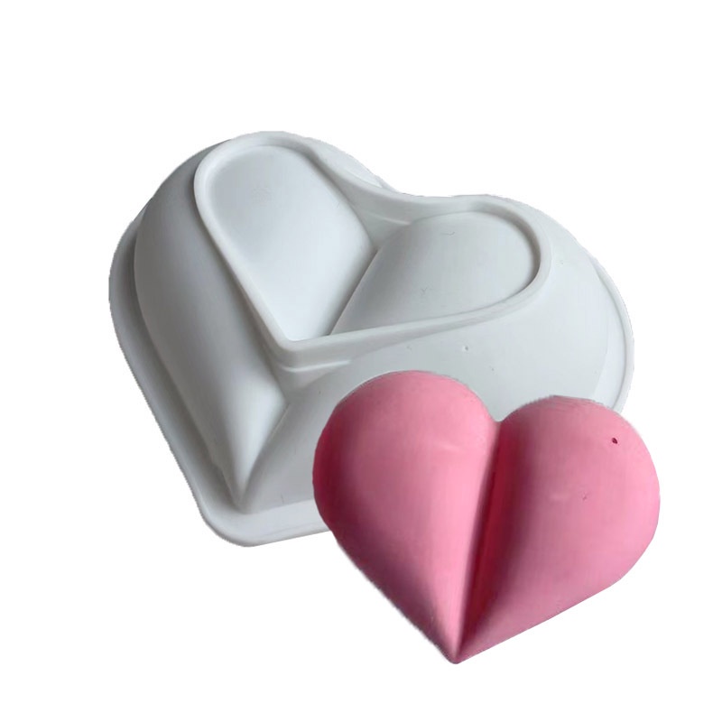 6 cavity Heart-Shaped Mousse Cake Silicone Mold 6-Inch Valentine's Day ...