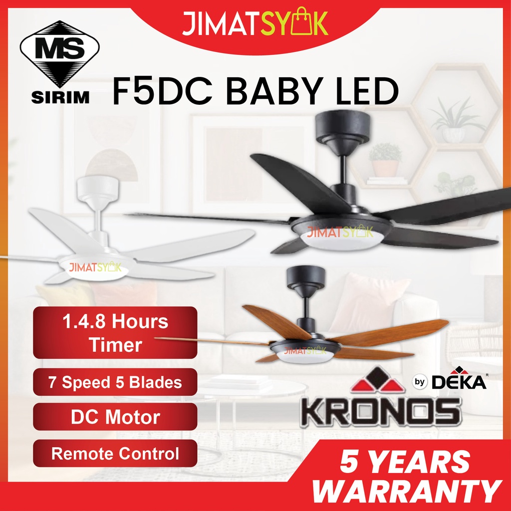 DEKA KRONOS F5DC BABY LED 46" 5 Blades 7 Speed Control DC Motor Remote ...