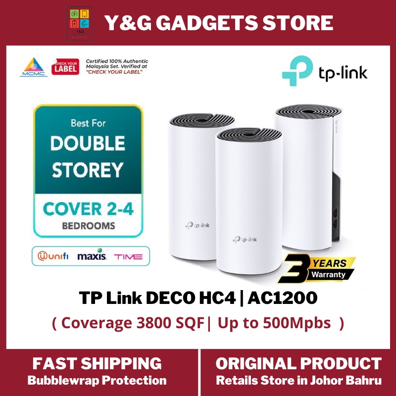 TP-Link Deco HC4 (2-Pack) AC1200 Gigabit MU-MIMO Dual Band (2.4GHz+5GHz ...