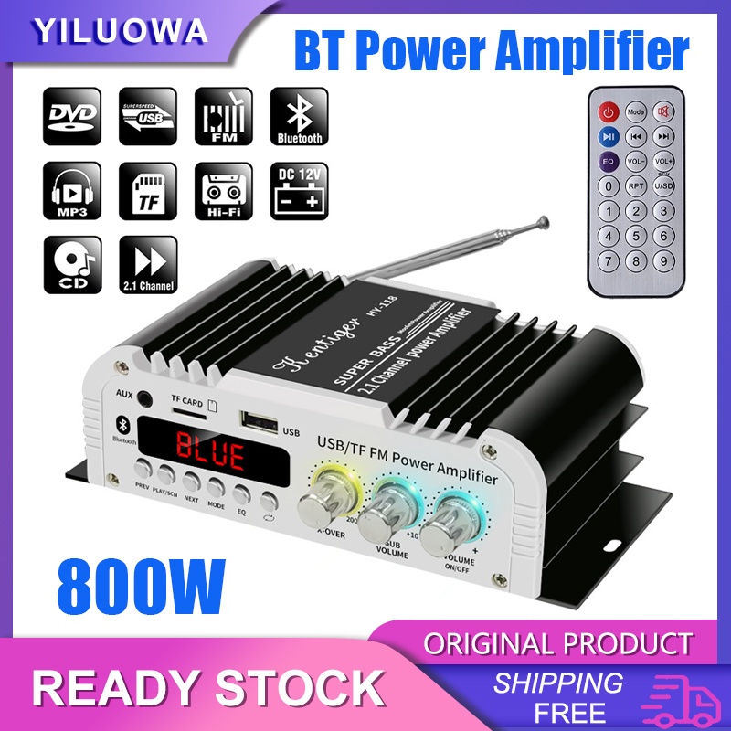 Car Power Amplifier 800W Digital Audio Player Bluetooth 2.1 Channel 45W ...