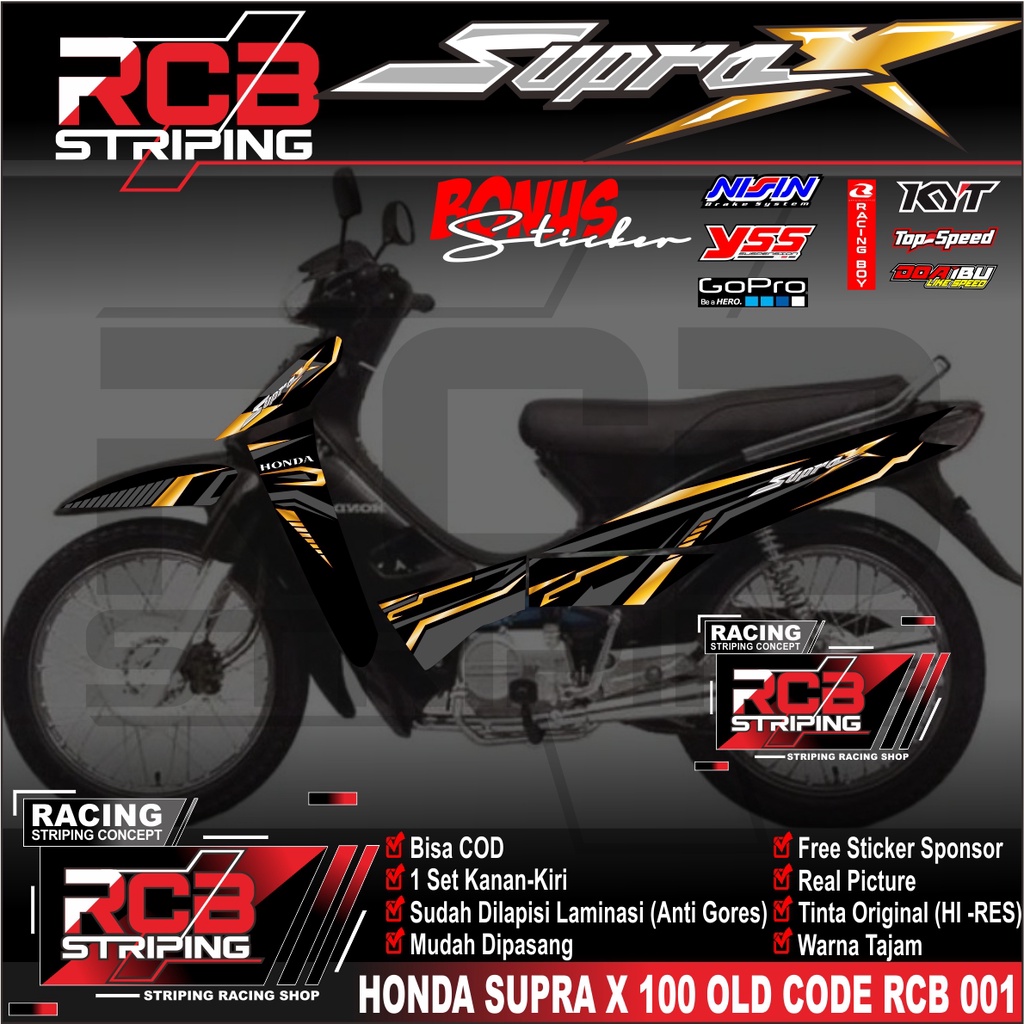 Striping SUPRA X 100 OLD- Sticker Striping Variation List HONDA SUPRA X ...