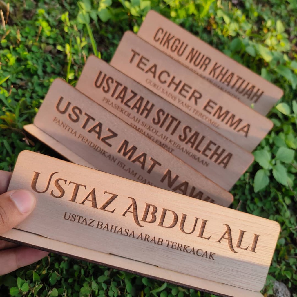 Table Top Name / Name Stand Plate / Tanda Nama Meja / Custom Name ...