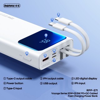 REMAX RPP-571 30000mAh Super Fast Charge Power Bank / Detachable Cable ...