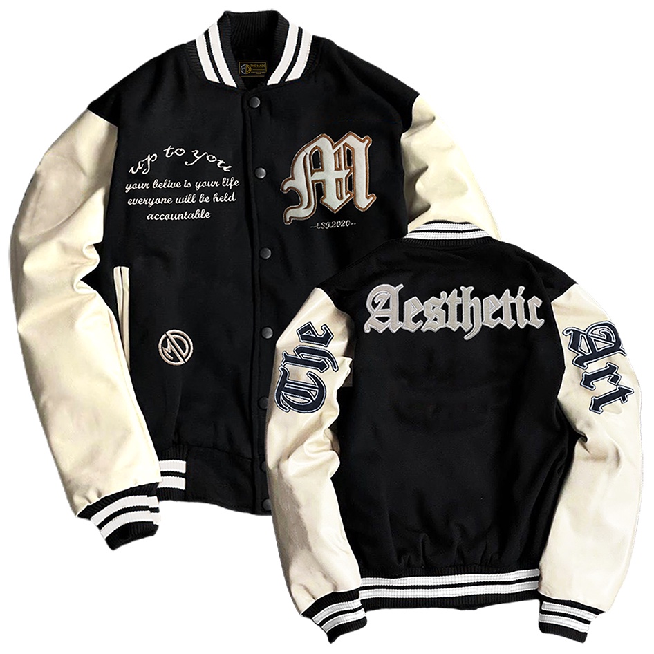 Bomber Jacket Varsity Baseball Vintage Unisex Aesthetic Art Distro ...