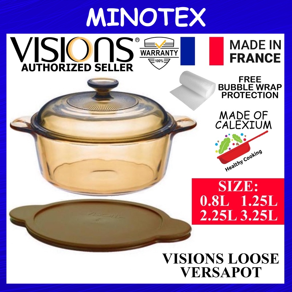 Visions Loose Set 0.8L/1.25L/2.25L/3.25L Casserole Versa Pot Casserole ...