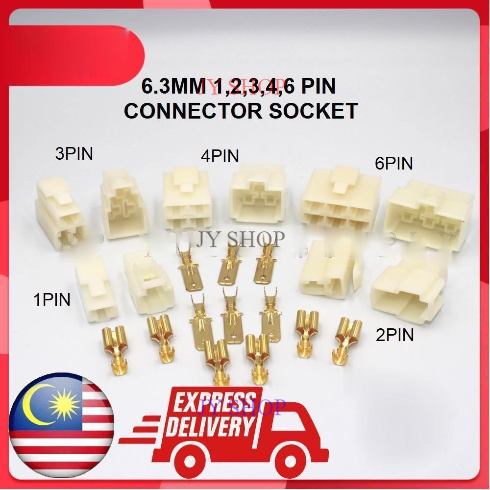 6.3MM 1PIN 2PIN 3PIN 4PIN 6PIN TERMINAL SOCKET CONNECTOR GENERAL WIRE ...