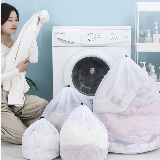 Large Laundry Bag Washing Machine Laundry Bag Thickened Mesh Drawstring ...