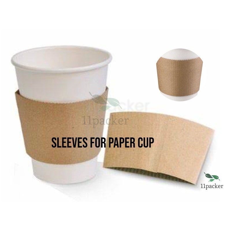 [50 pcs] Kraft Paper Hot Cup Sleeve / Paper Hot Cup Sleeve | Shopee ...