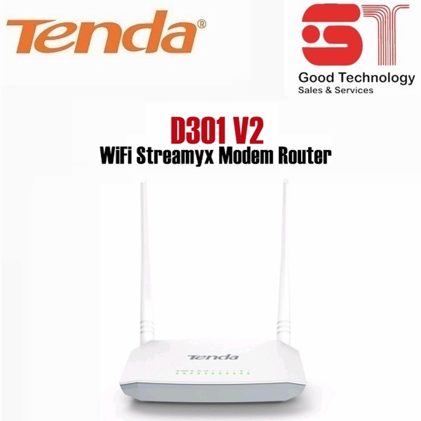 TENDA D301 v2 Wireless N300 Wi-Fi ADSL2+ WiFi Streamyx Modem Router ...