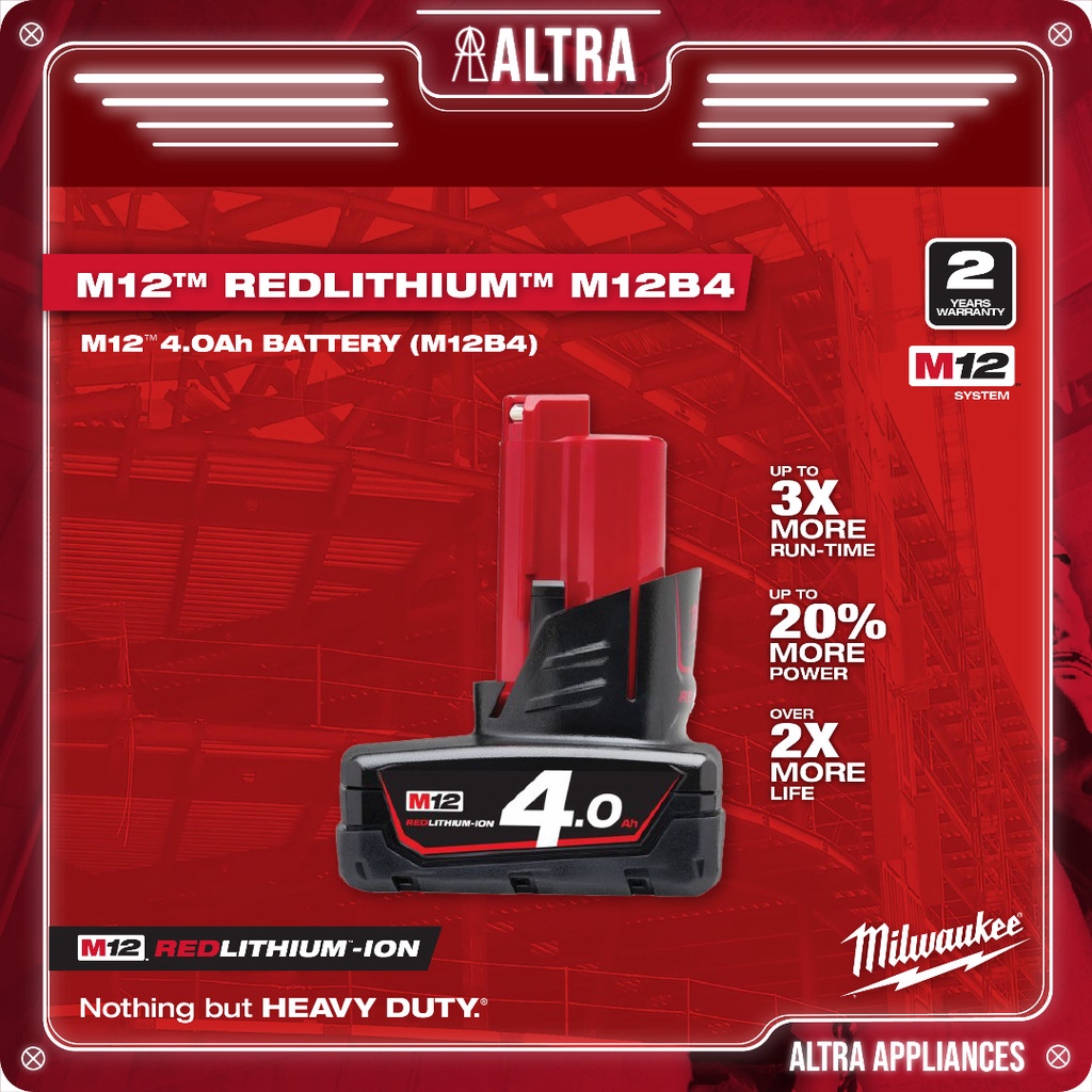 MILWAUKEE M12 Batteries And Chargers For 2.0Ah / 3.0Ah / 4.0Ah / 6.0Ah ...