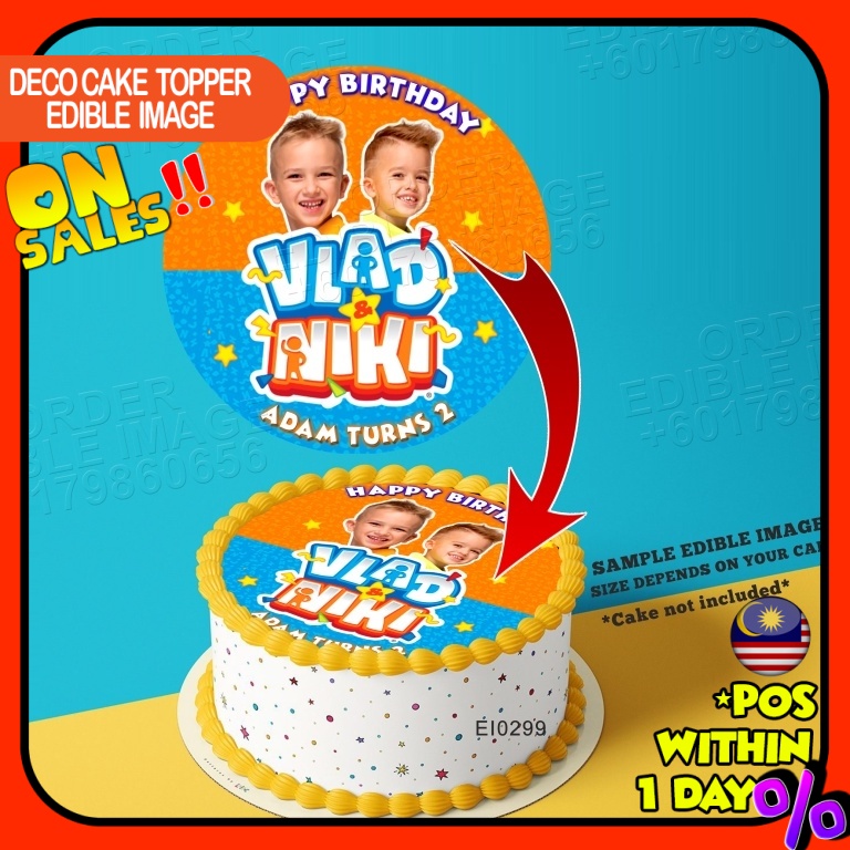 Printing EI Vlad And Niki Edible Image Print Cake Photo Icing Paper ...