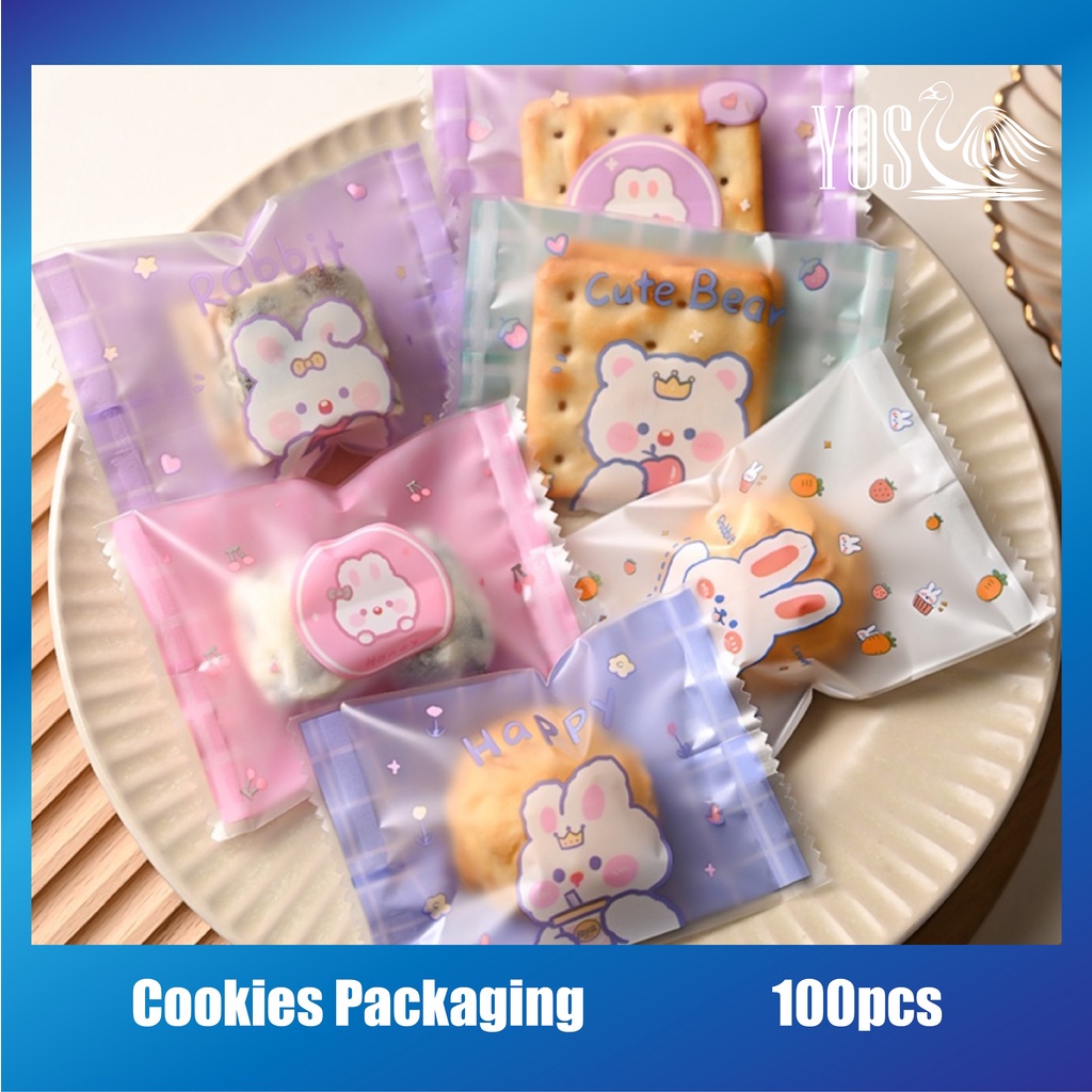 Heat Seal Cookies Plastic Bag Packaging Candy Biscuit Nougat Door Gift ...