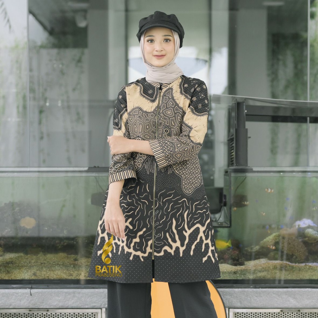 Batik Tunic Batik Batik Uniform Formal Modern Batik Long Sleeve Outer ...
