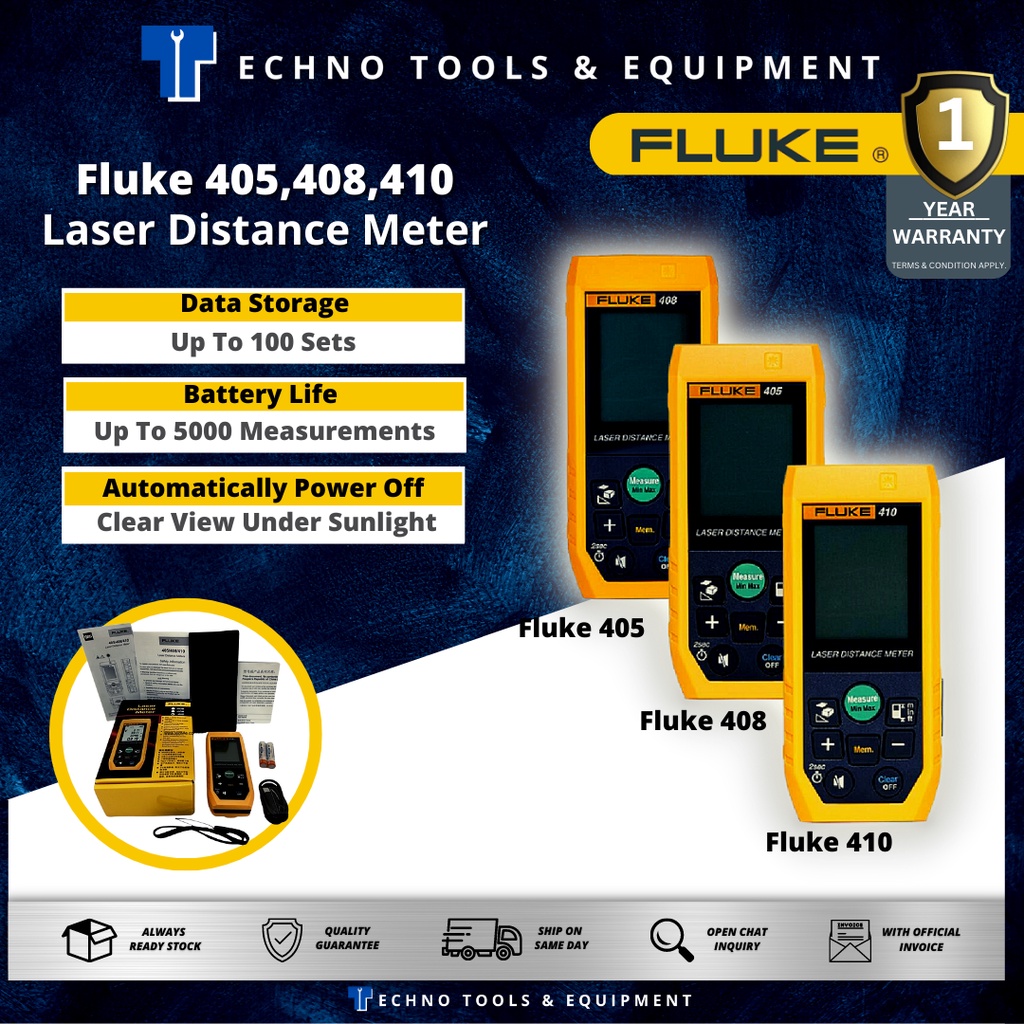 Fluke 405 408 410 Laser Rangefinder 50m/80m/100m Electronic Ruler Laser ...