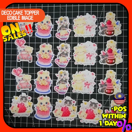 READY STOCK Happy Birthday Cake Topper Cat (Kucing) Decoration Set ...