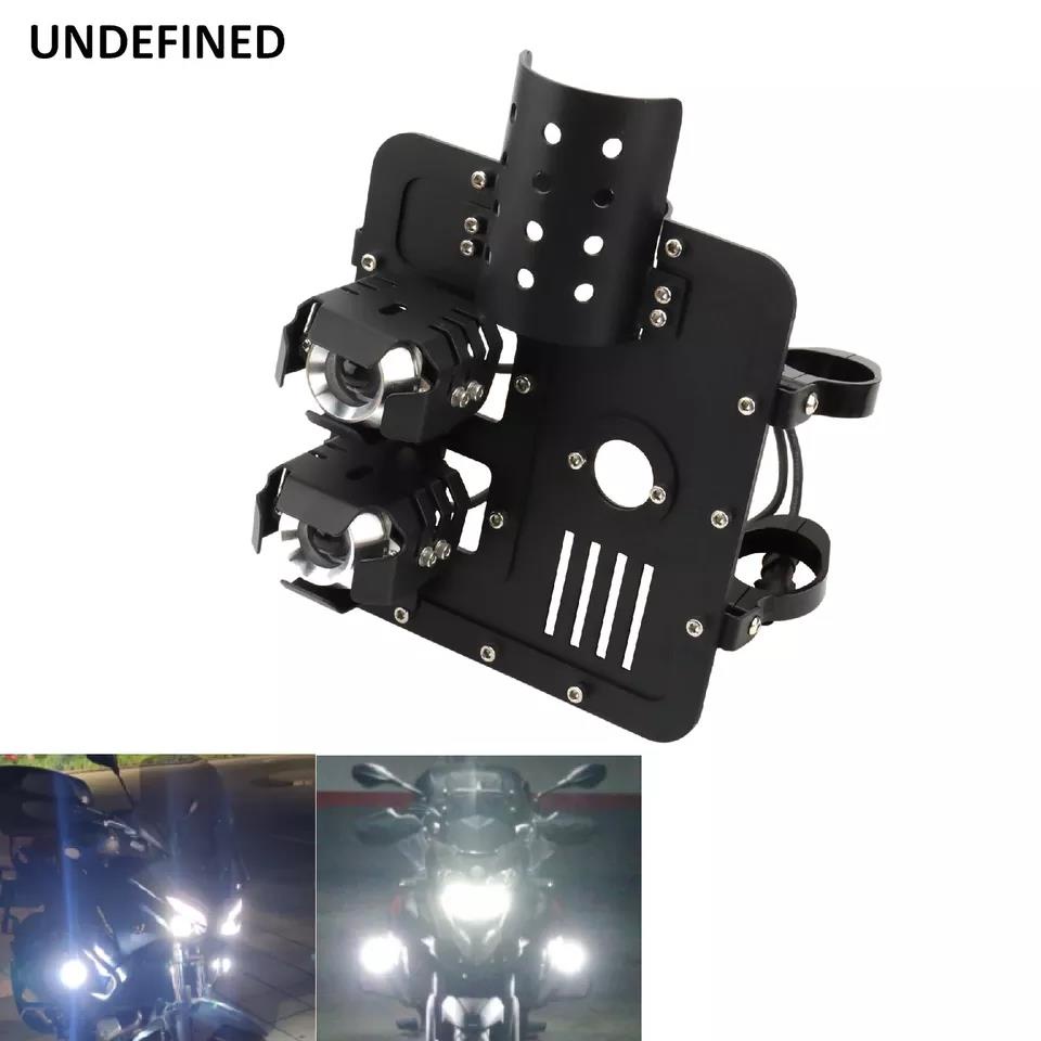41MM Fork Clamp Motorcycle Auxiliary Running Head Lights White LED Fog ...