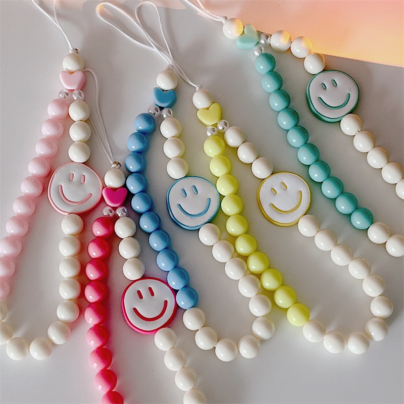 Cute Smiley Mobile Phone Straps Charm Compatible For iPhone Bracelet ...