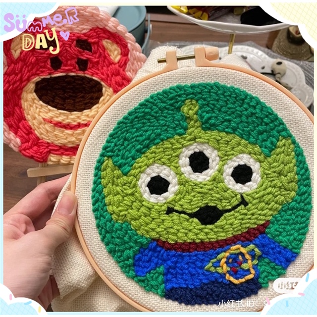 【戳戳绣】Cartoon poke embroidery handmade DIY wool self-embroidered ...