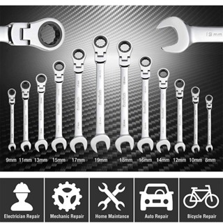 6-24mm Flexible Head Gear wrench Ratchet Combination Ratchet Wrench ...