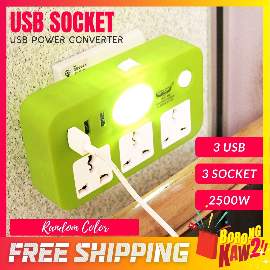 B6 3G 3USB Socket USB Power Converter Universal Socket Laptop ...