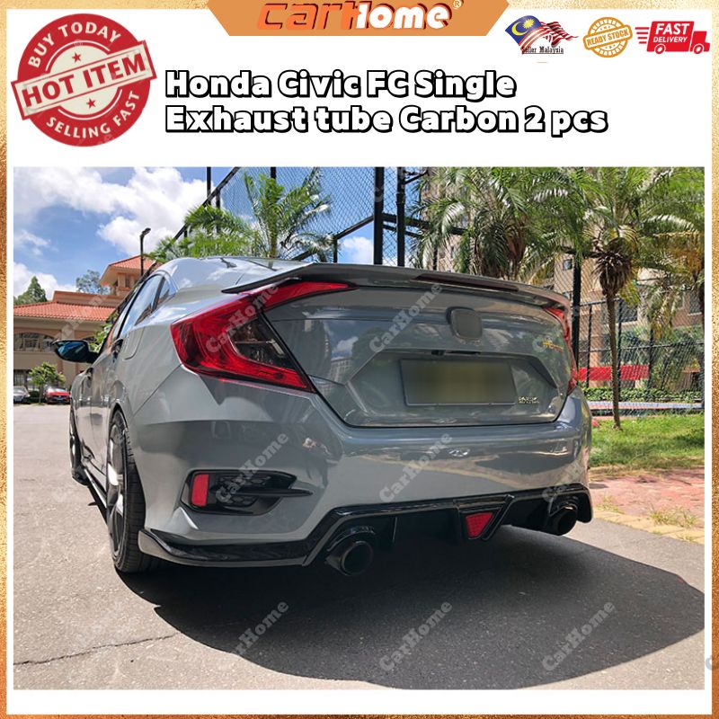 HONDA Civic FC Lip Belakang Ekzos Dummy / Rear Lip Dummy Exhaust with ...