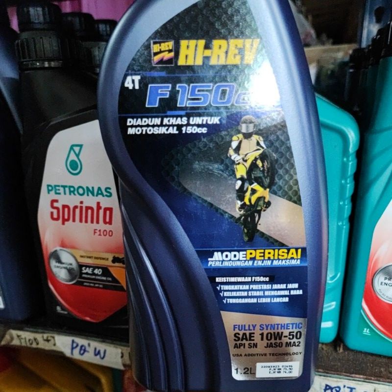 Minyak 4T Motor RS150 RSX 1.2liter Motul Hi-Rev Hi-Tech 100 10W-40 4-Stroke Motor Oil S150cc ...