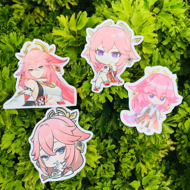 Yae Miko Genshin Impact Gaming Chibi Kawaii Waifu Anime Character ...