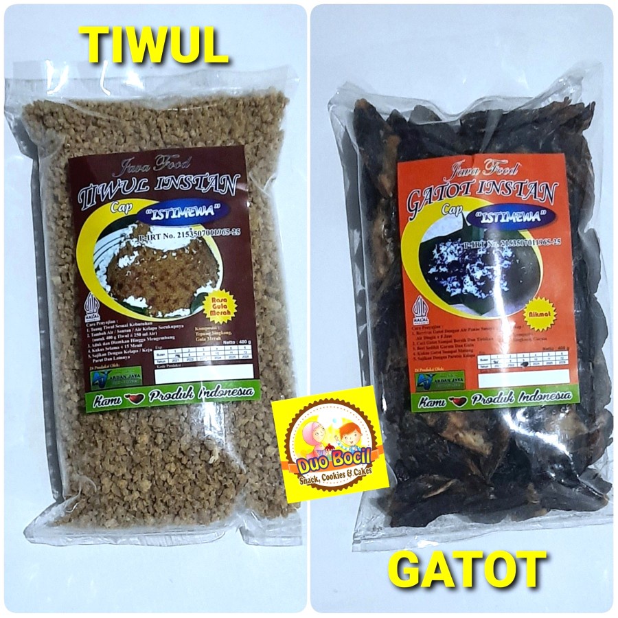 Gatot Tiwul Delicious Instant Cassava 400 Grams Typical of Malang - Duo ...