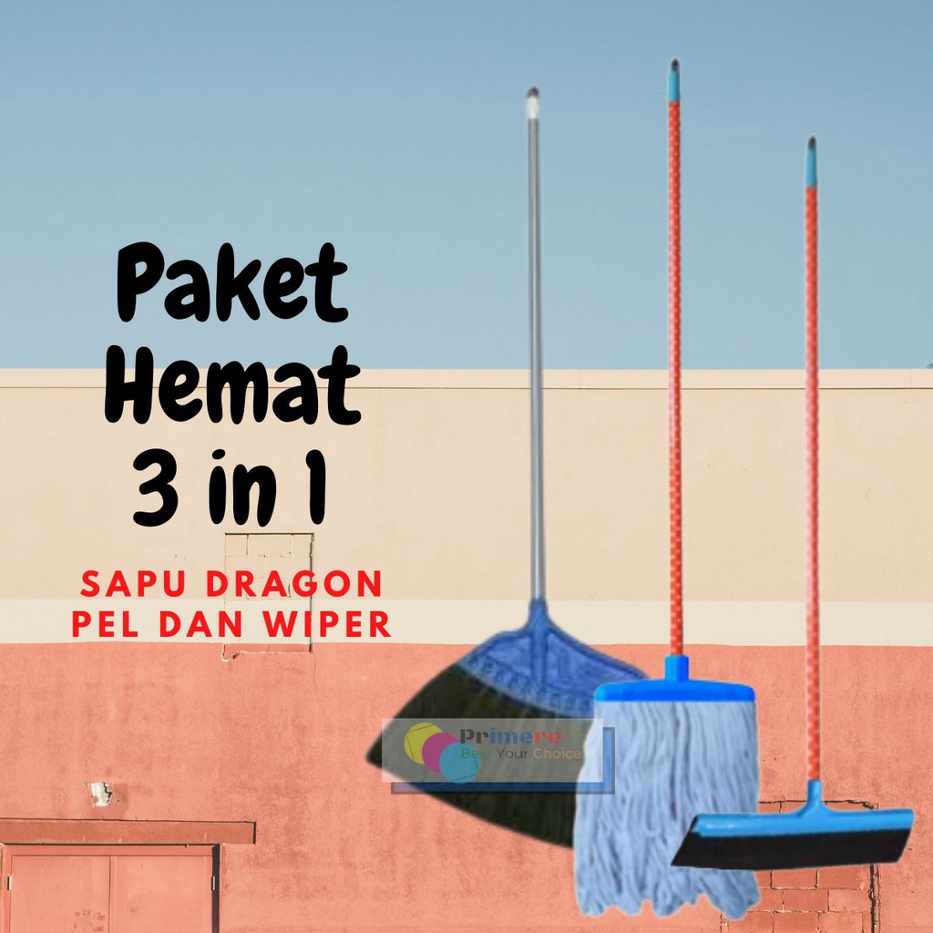 (3in1) Dragon Fiber Broom Package, Crown Floor Plan and Water Push ...