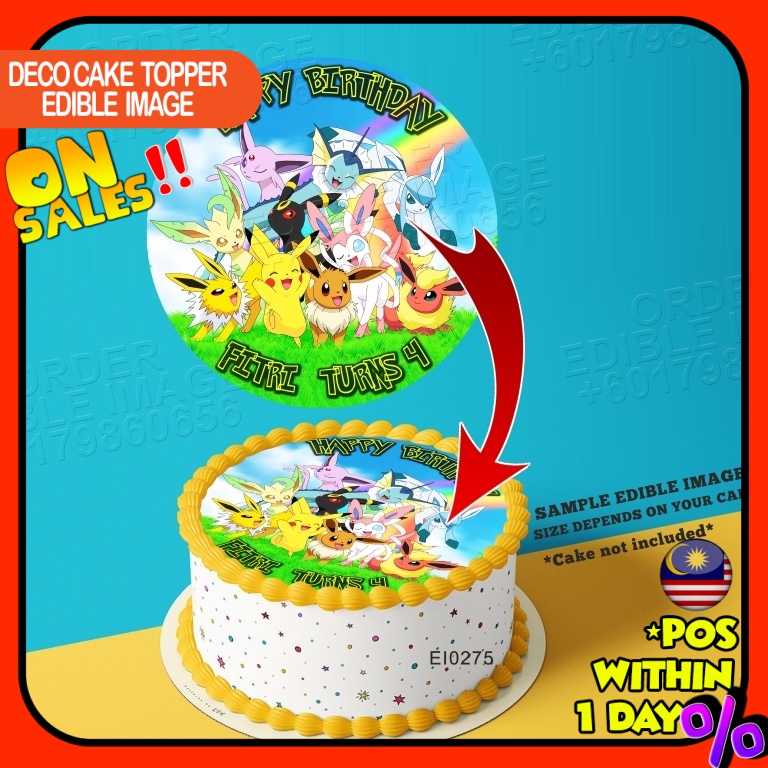 Printing EI Pokemon Wallpaper Edible Image Print Cake Photo Icing Paper ...