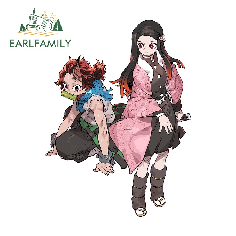 EARLFAMILY 13cm x 9.7cm Demon Slayer Car Stickers Surfboard Windows ...