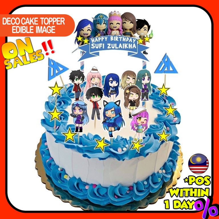 [CUSTOM NAME] Happy Birthday Cake Topper ItsFunneh Decoration Set Party ...