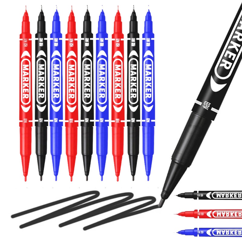 Durable Quick-Drying Double-Headed Marker Pen Professional Engineer ...