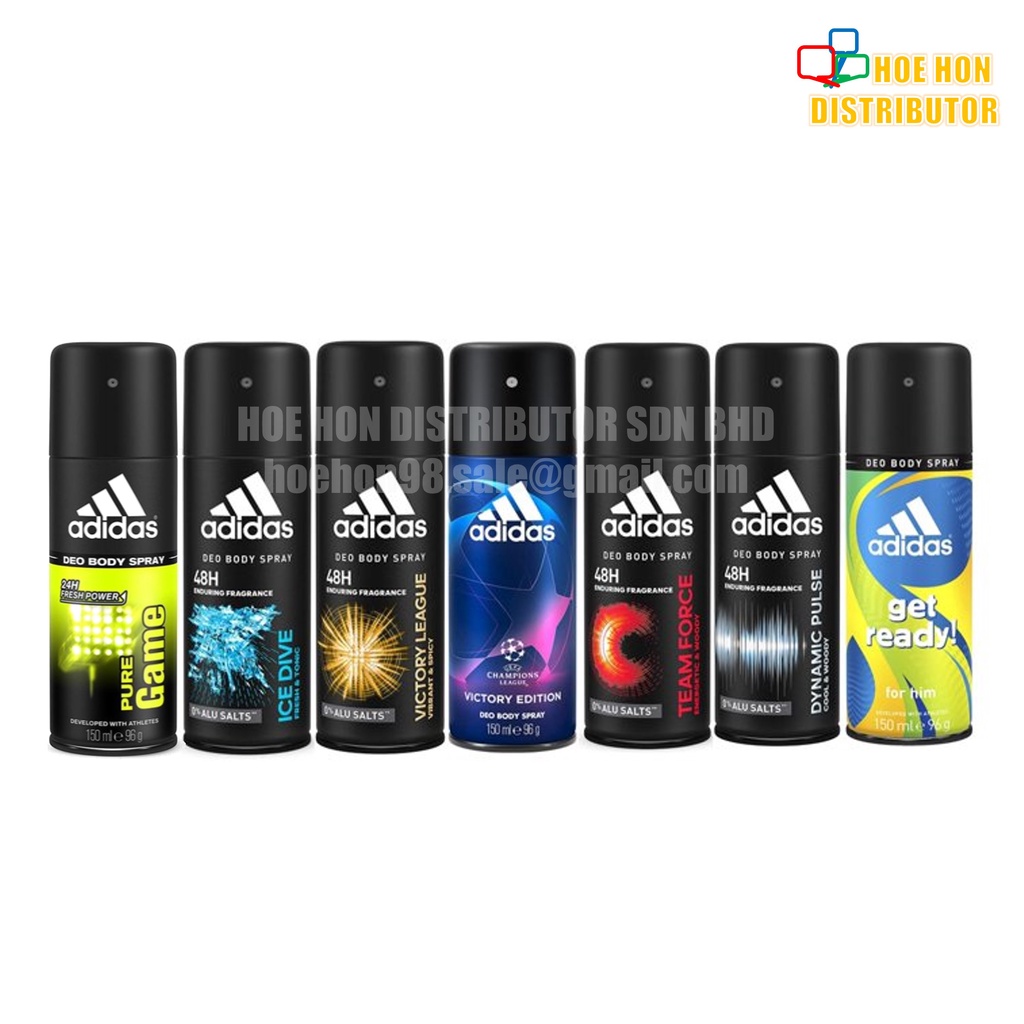 Adidas Deodorant Body Spray 150ml Team Force Dynamic Pulse Ice Dive ...