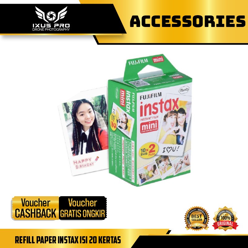 Fujifilm Instax Paper plain contains 20 sheets - 10x2 - white | Shopee ...