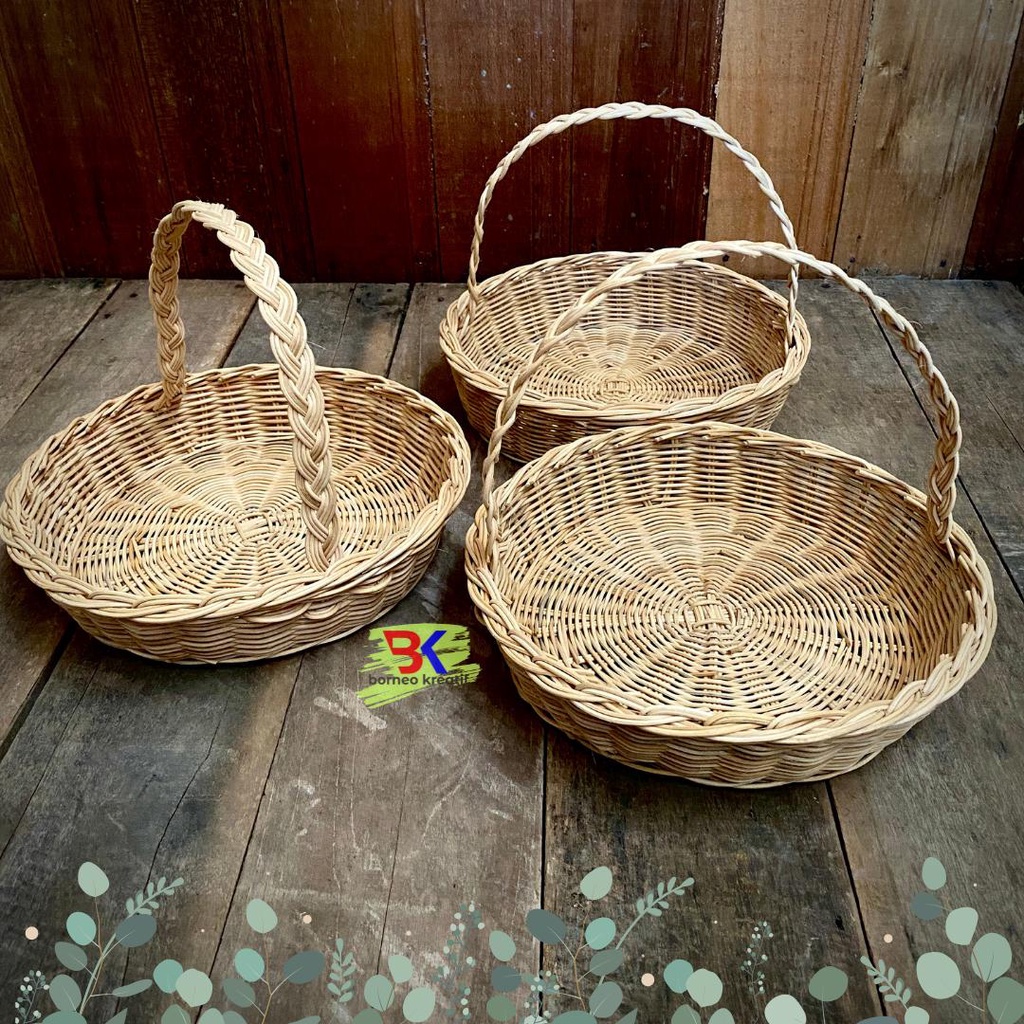 Round Stem Rattan Parcel Basket - Large | Shopee Malaysia