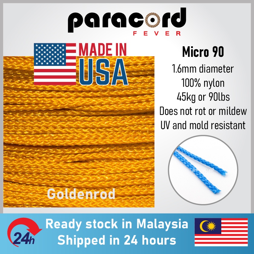 Made in USA - 1.6mm Micro 90 Tali Microcord Rope Micro Paracord ...