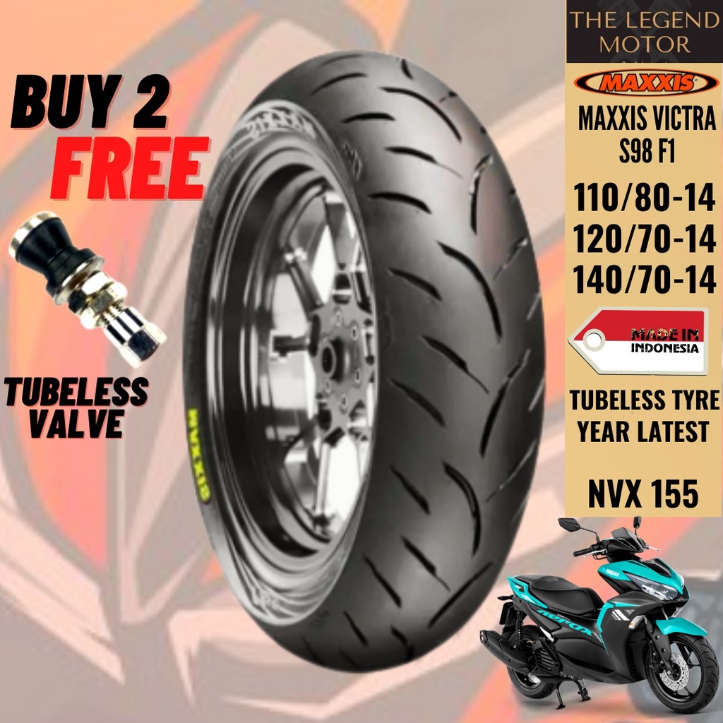 Maxxis Victra S98 ST F1 TYRE TAYAR Tubeless 14 13 110/80-14 120/70-14 ...