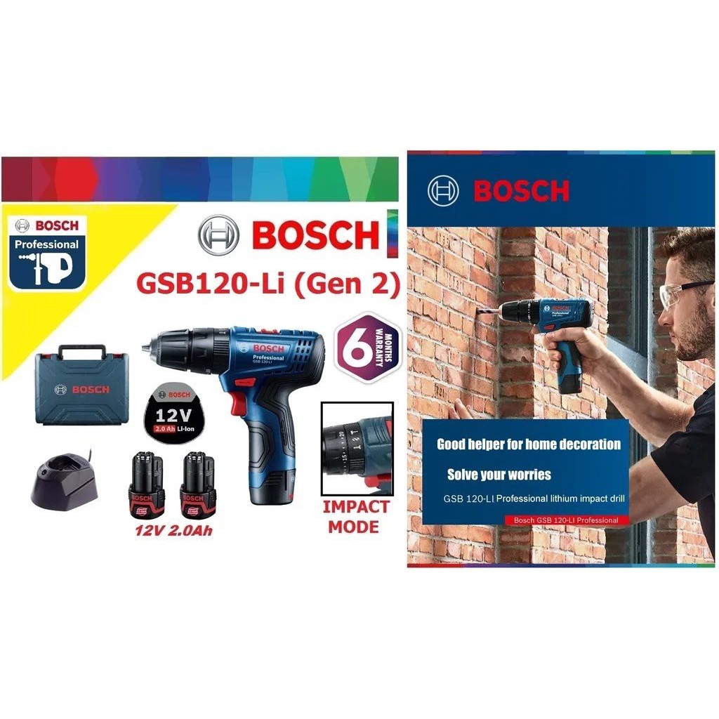 Bosch GSB 12V 2.0Ah Compact Cordless Hammer Drill | Shopee Malaysia
